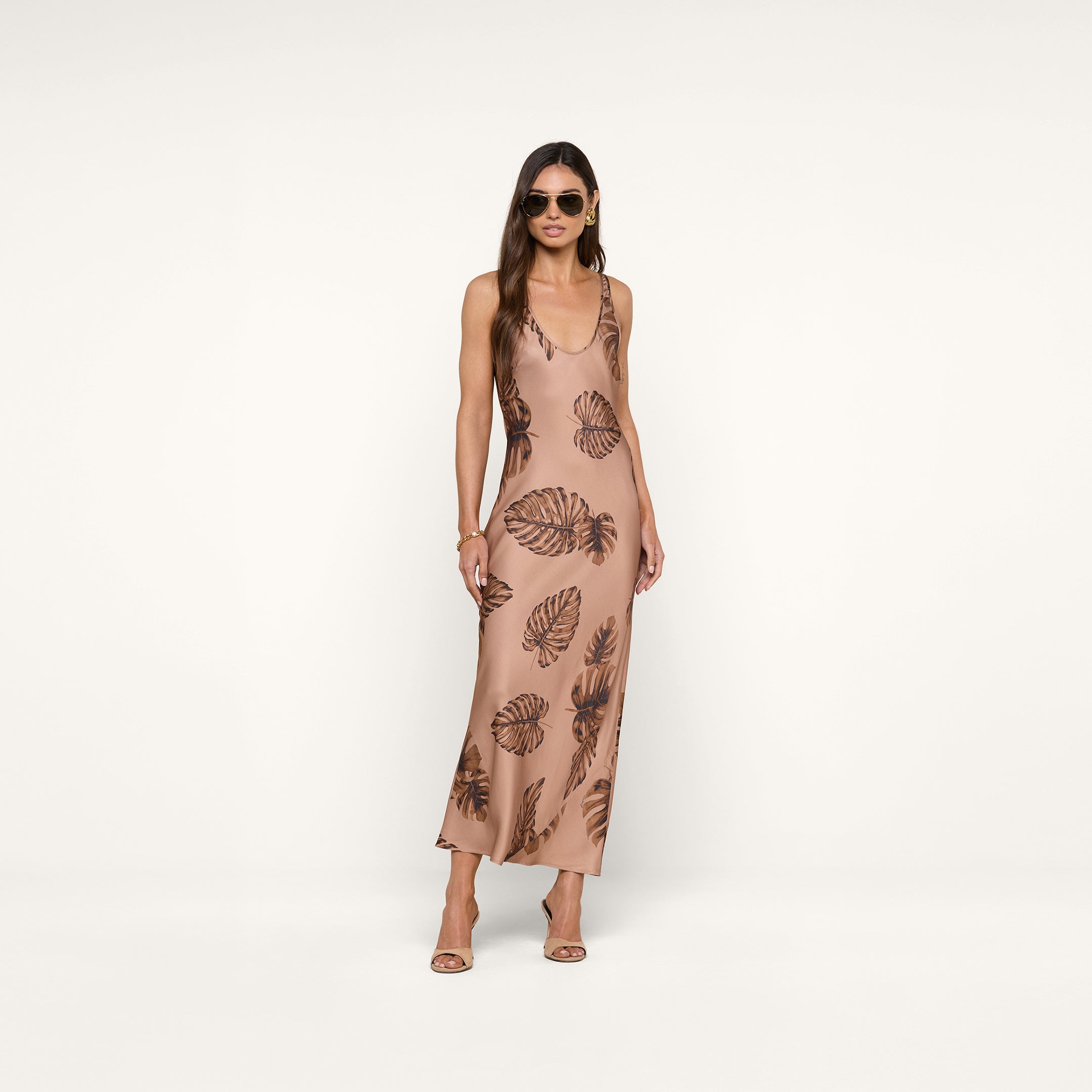 L'AGENCE Akiya Satin Maxi Dress